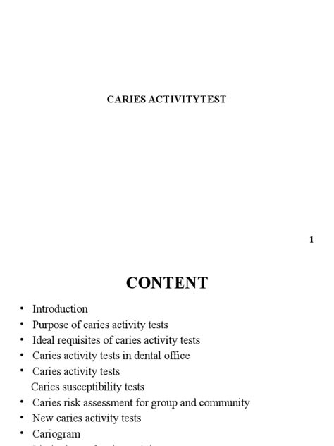 Caries Activity Test Pdf Clinical Medicine Medical Specialties