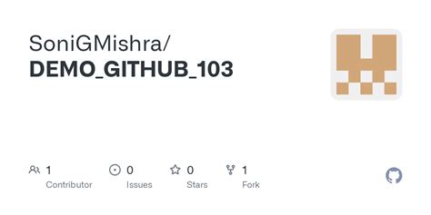 Github Sonigmishrademogithub103