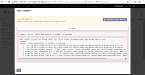 Error When Trying To Add A Picture To The Project Task Description · Issue 20778 · Odooodoo