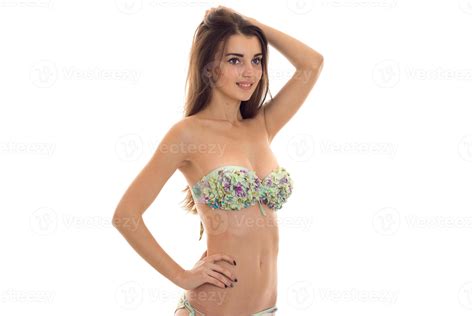 Beautiful Slim Young Lady With Big Natural Breasts In Swimsuit With