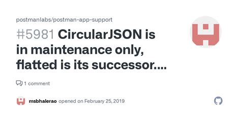 Circularjson Is In Maintenance Only Flatted Is Its Successor Error
