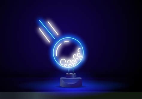 Premium Vector Glowing Neon Line Golf Ball Icon Isolated On Brick