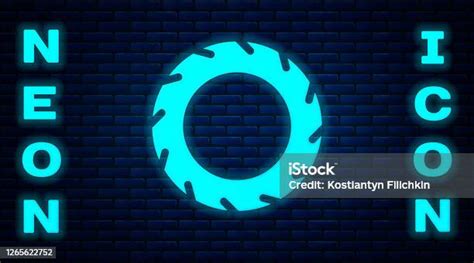 벽돌 벽 배경에 고립 된 빛나는 네온 자동차 타이어 휠 아이콘 벡터 일러스트레이션 가장자리에 대한 스톡 벡터 아트 및 기타 이미지 가장자리 강철 고무 Istock