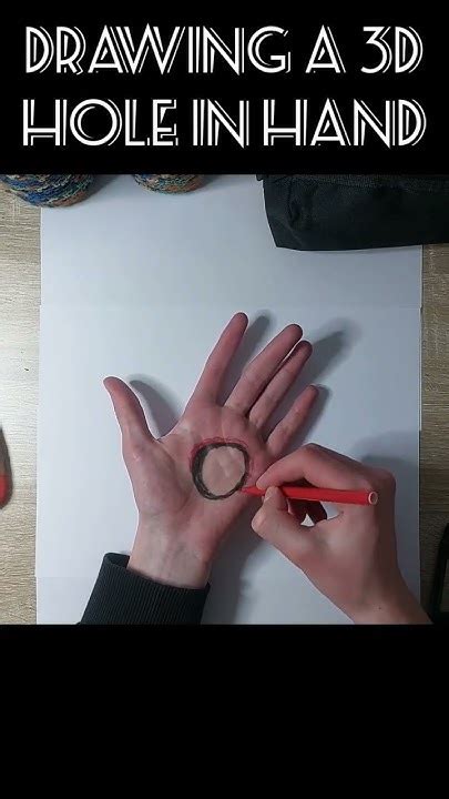 Drawing A 3d Hole In Hand Shorts Youtube