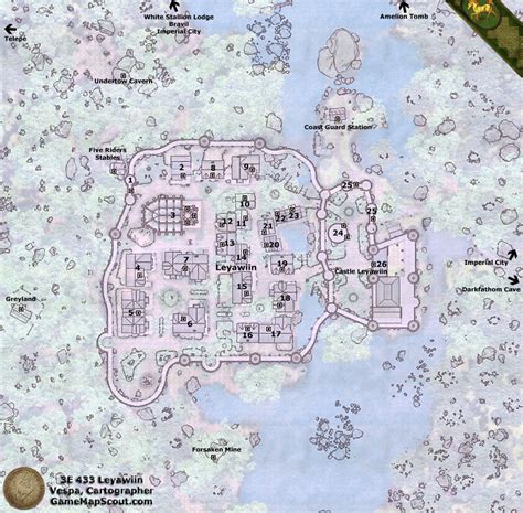 Oblivion Map Of Leyawiin Guide To Leyawiin