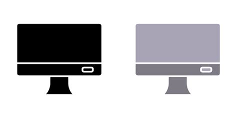컴퓨터 화면 아이콘은 검은 색과 컬러 버전으로 포장됩니다 0명에 대한 스톡 벡터 아트 및 기타 이미지 0명 날씬한 단순함 Istock