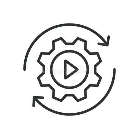 Automation Icon In Line Design Automation Robotic Process Ai Workflow Efficiency Smart