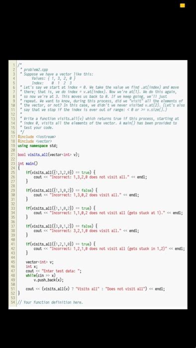 solved problem2 cpp suppose we have a vector like this