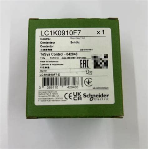 1pcs Schneider Lc1k0910f7 110v 50 60hz Contactor 3poles 9a Ebay