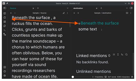 Link To Block With Some Indicator In Linked Source Block Feature