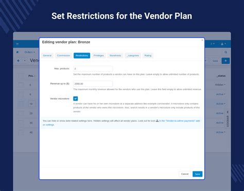 Vendor Plan Modification Membership Modification WebKul