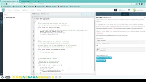 Codehs 438 Finding Palindromes Youtube