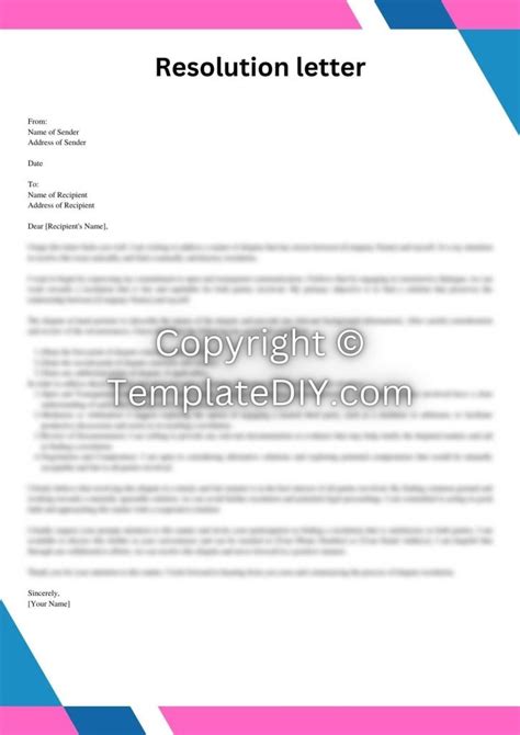 Dispute Resolution Letter Sample With Examples Word