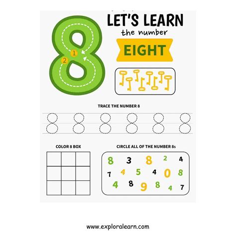 Free Exploralearn Worksheets Number Writing Practice Worksheet 8