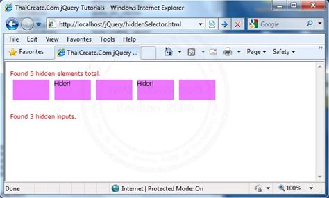 Hidden Selector Selectors Jquery
