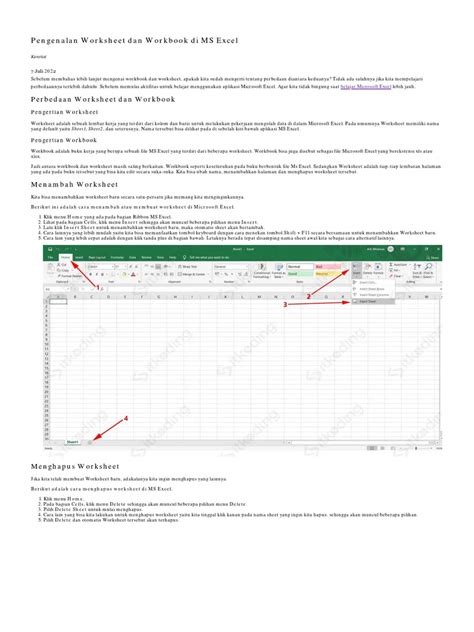 Pengenalan Worksheet Dan Workbook Di Ms Excel Pdf