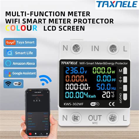63a Tuya Wifi Smart Switch Circuit Breaker Energy Meter Kwh Power Metering Timer Relay Remote