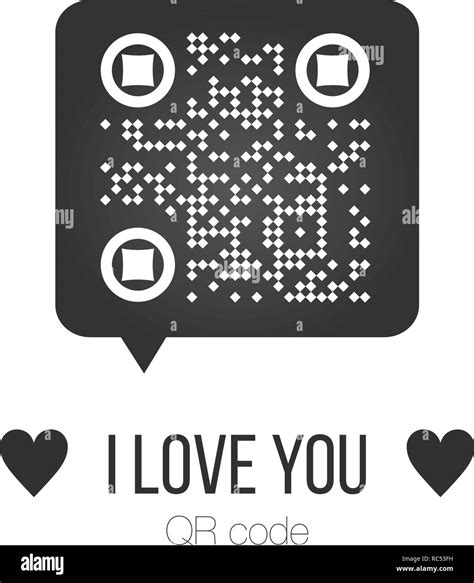 Vector Illustration Of Chat Bubble With QR Code And Scan Me Sign Scanned Qr Code Reads I Love