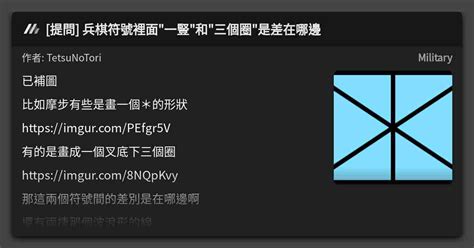 提問 兵棋符號裡面 一豎 和 三個圈 是差在哪邊 看板 Military Mo PTT 鄉公所