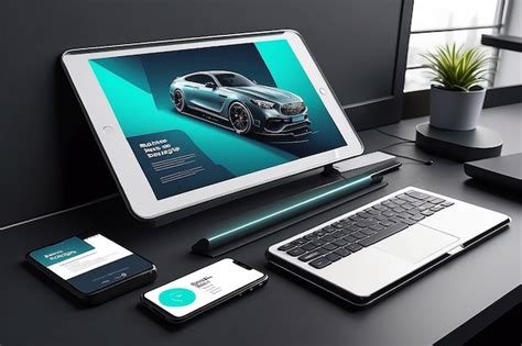 Digital Device Mockup Premium Ai Generated Image