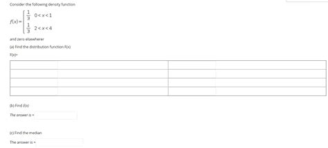 Solved Consider The Following Density Function Chegg