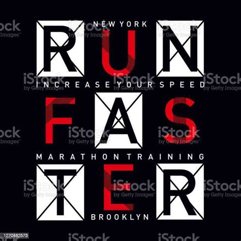 뉴욕시에서 더 빨리 실행의 주제에 벡터 그림 스포츠 타이포그래피 티셔츠 그래픽 포스터 인쇄 실행 배너 전단지 엽서 Vektor T 셔츠에 대한 스톡 벡터 아트 및 기타