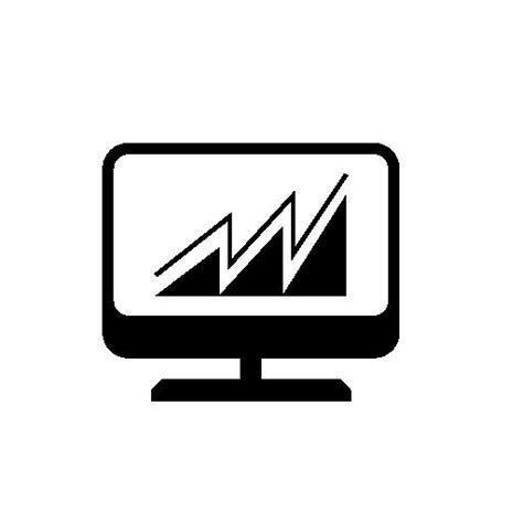 Desktop Computer Screen With Rising Graph Free Vector Icons Designed By