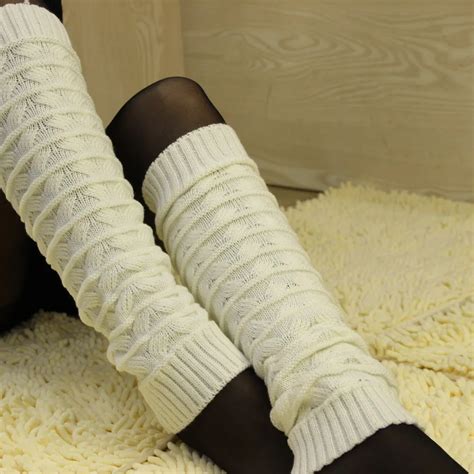 Long Winter Warm Leg Warmers Socks Soft Wool Knitted Over Knee High