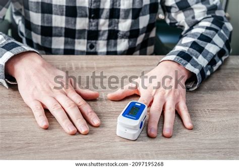 Man Check Measures Level Oxygen Blood Images Stock Photos D