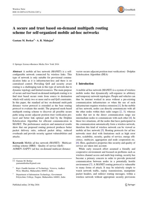a secure and trust based on demand multipath routing scheme for self