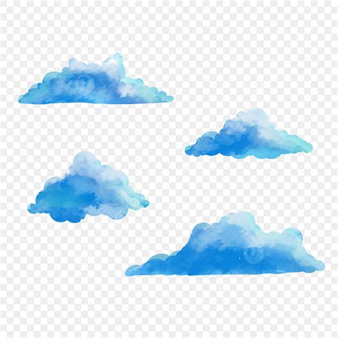 수채화 구름 일러스트 푸른 하늘 수채화 구름 하늘 Png 일러스트 및 Psd 이미지 무료 다운로드 Pngtree