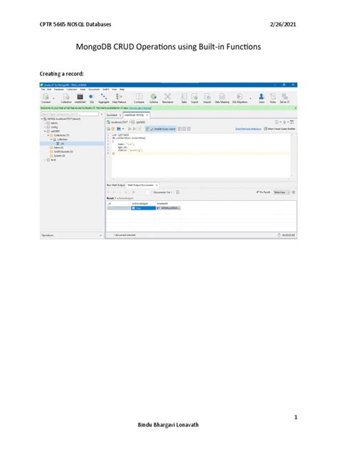 Mongodb Crud Operations Pdf