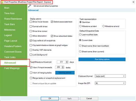 Advanced Tab For OnePager Express For Version OnePager Documentation