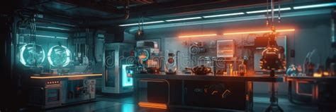 A Science Lab With A Lot Of Equipment Generative Ai Image Stock Illustration Illustration Of