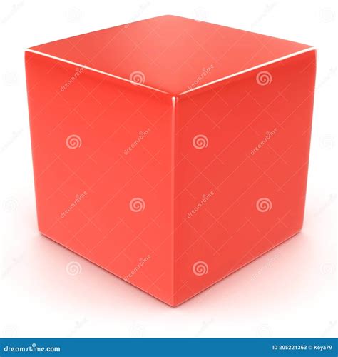 Red Cube On White Background Stock Illustration Illustration Of Concept Cardboard 205221363
