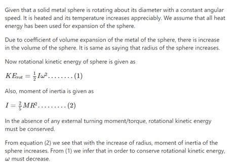 A Solid Metal Sphere Is Rotating About Its Diameter With Constant Angular Speed O If Its