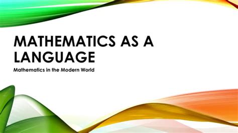 Mathematics As A Language Mathematics As A Languagemathematics As A Languagemathematics As A