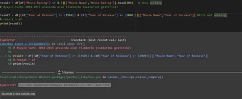 Python Pandas Data Filtring Typeerror Stack Overflow