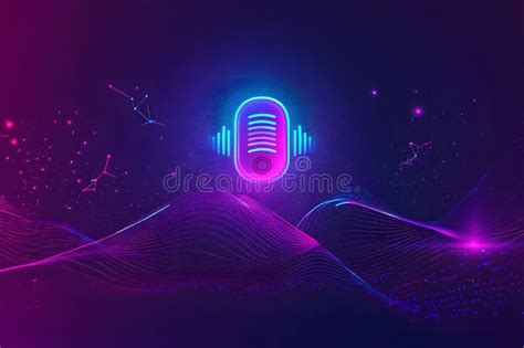 Advanced Ai Speaker With Glowing Sound Waves And Technology Interface Stock Image Image Of
