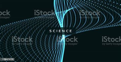 동적 파티클이 있는 배열입니다 연결된 점으로 소용돌이 추상 과학 또는 기술 배경 3d 벡터 그림입니다 3차원 형태에 대한 스톡 벡터 아트 및 기타 이미지 Istock