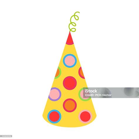 축제 모자 귀여운 생일 파티 요소 벡터 일러스트 레이 션입니다 케이크 컵케이크 색종이 풍선 흰색 배경에 격리된 아이들을 위한 선물 0명에 대한 스톡 벡터 아트 및 기타