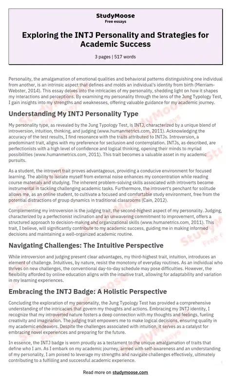 Personality Assessment Free Essay Sample Personality Assessment Free Essay Sample