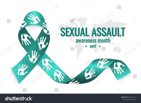 Sexual Assault Awareness Month Card Background Stock Vector Royalty