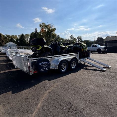 Aluminum 7x16 Tandem Axle Side Load Atv Trailer With Rear Byfold