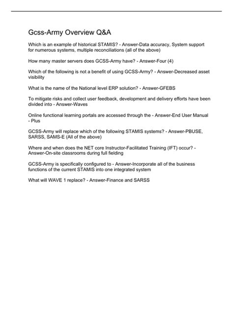 Gcss Army Overview Gcss Army Stuvia Us