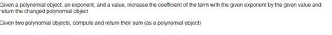 Solved Consider An Adt Polynomial—in A Single Variable