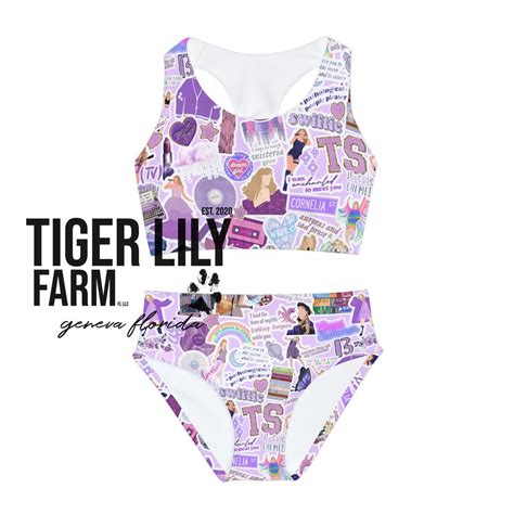 Swiftie Purple Girls Two Piece Swimsuit Etsy