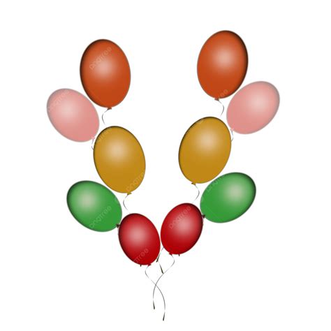 생일을 위한 다채로운 풍선 클립아트 풍선 화려한 생일 Png 일러스트 및 Psd 이미지 무료 다운로드 Pngtree