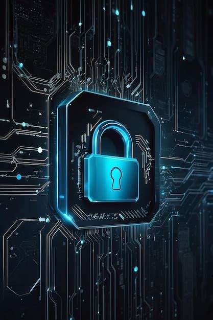 Premium Photo Lock Icon Cyber Security Digital Data Network