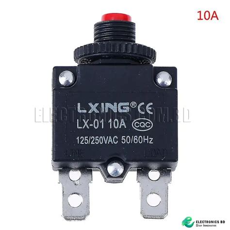 10a Reset Fuse Circuit Breaker Thermal Switch Overload Protection Button Black Latest Price In